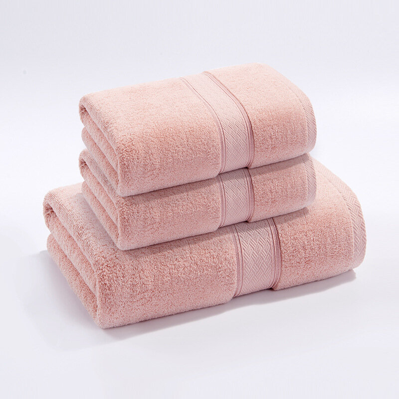 Новый комплект больших полотенец для взрослых, 100% хлопок, утолщенные, унисекс.