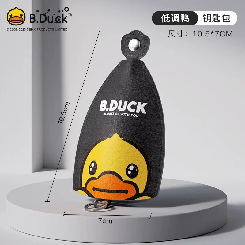 Черный мультяшный чехол для ключей B.Duck, защитный чехол для автомобильных ключей для женщин