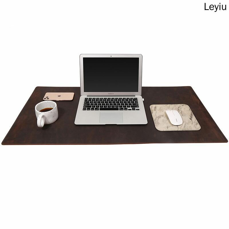 Кожаная подушка из натуральной кожи для рабочего стола/размер-60х120 см, темно-коричневая кожа