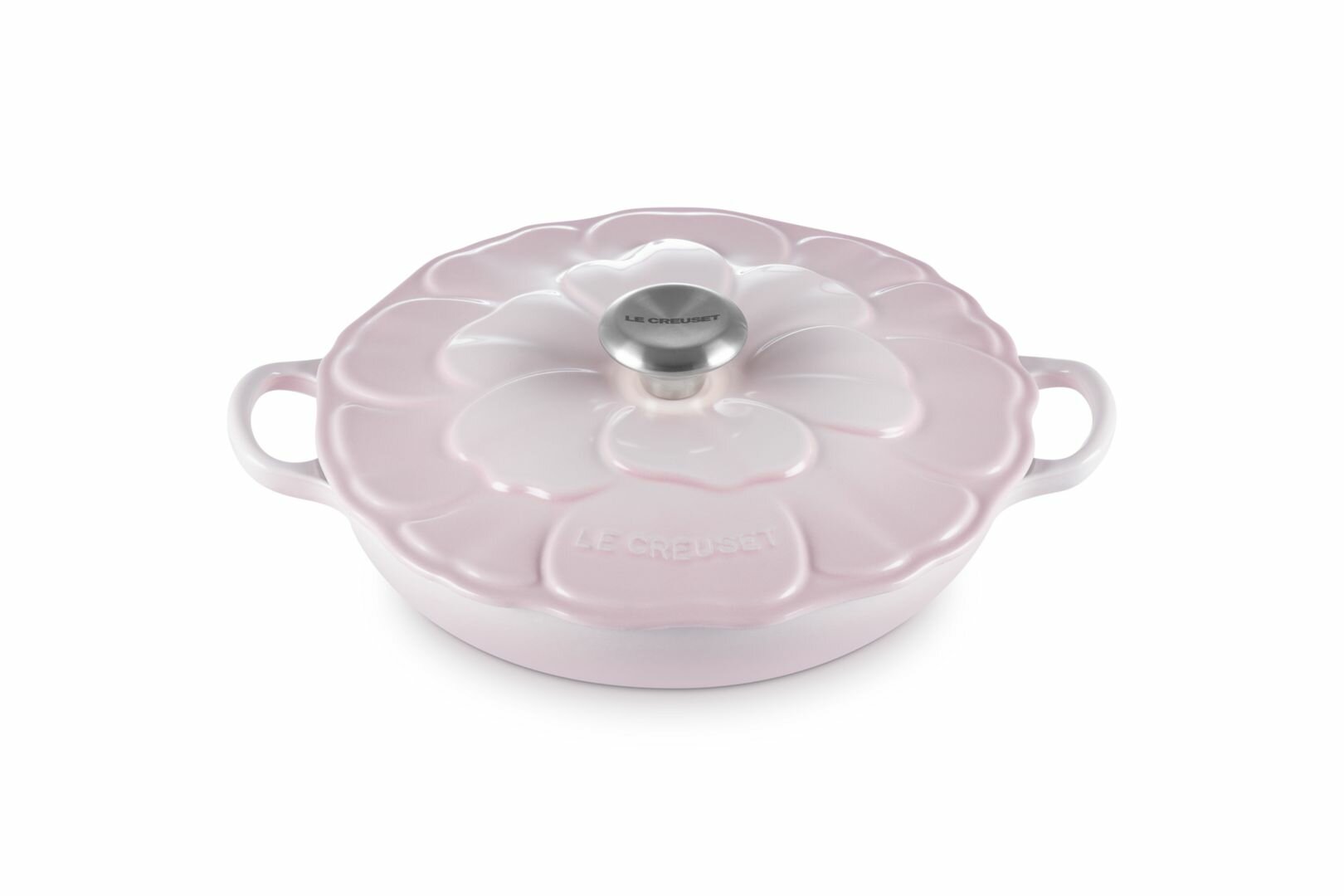 Le Creuset Форма для запекания Cast Iron Petal Shallow Casserole, 26 см - цвет Shell Pink