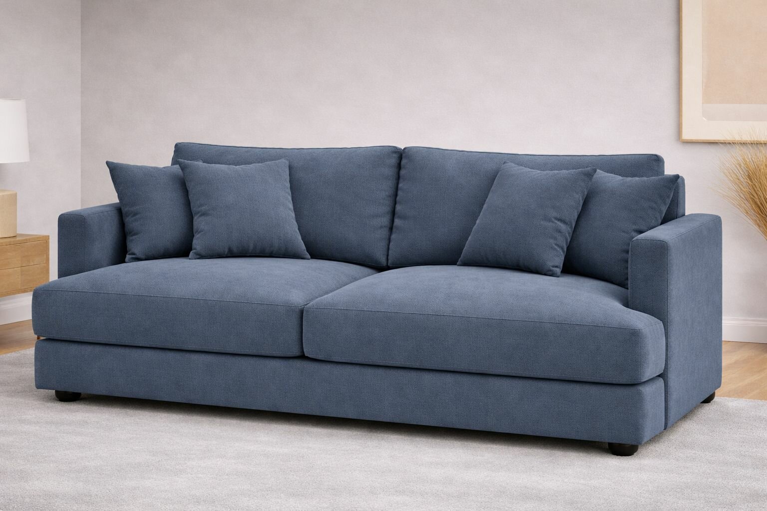 Диван Найс с декоративными подушками, обивка велюр Vivaldi 08