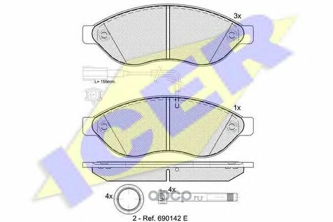 Колодки дисковые передние CITROEN jumper, fiat