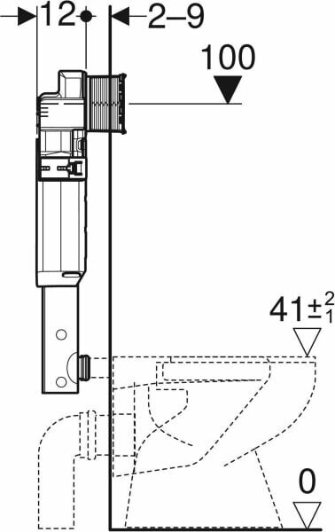 Бачок скрытого монтажа Geberit Sigma 12 109. 300 00 5 6/3 л 109.300.00.5