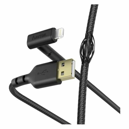 Кабель HAMA Lightning (m) - USB (m), 1.5м, MFI, в оплетке, 2.4A, черный [00187212]
