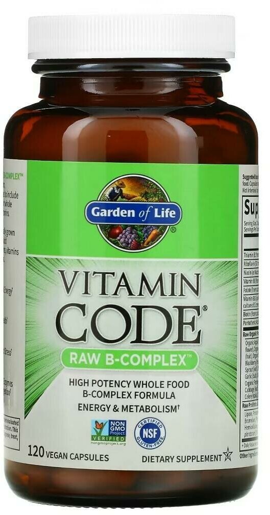 Garden of Life, Vitamin Code, Raw B-Complex, 120 веганских капсул