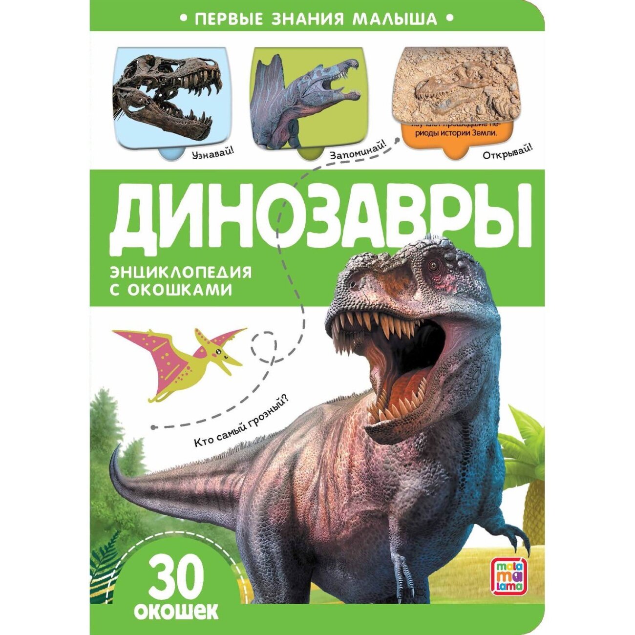 Книга Malamalama Первые знания малыша. Динозавры, с окошком 34669-2