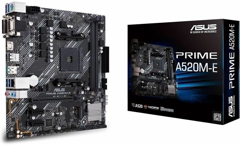 Материнская плата ASUS PRIME A520M-E, Socket AM4, AMD A520, mATX