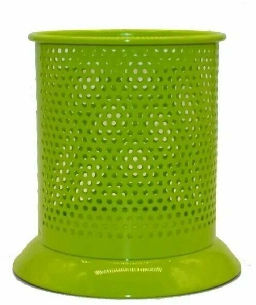 Канцелярский стакан круглый перфорированный - салатовый