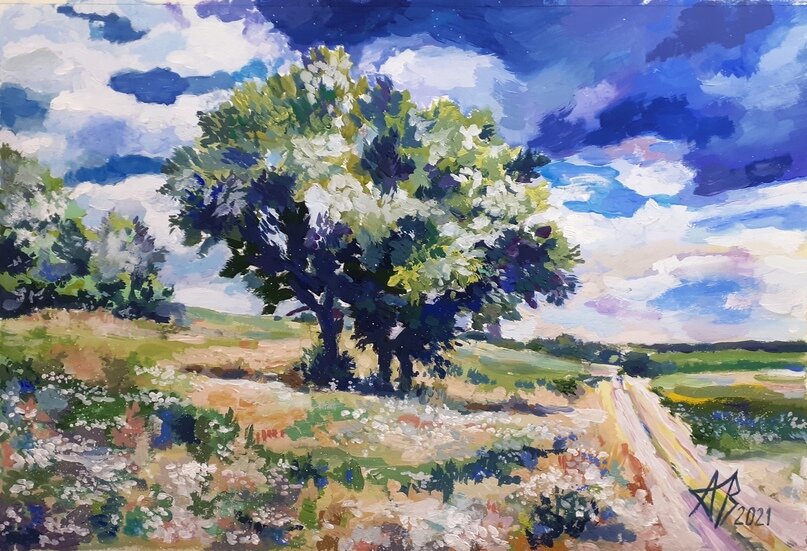 Авторская картина гуашью