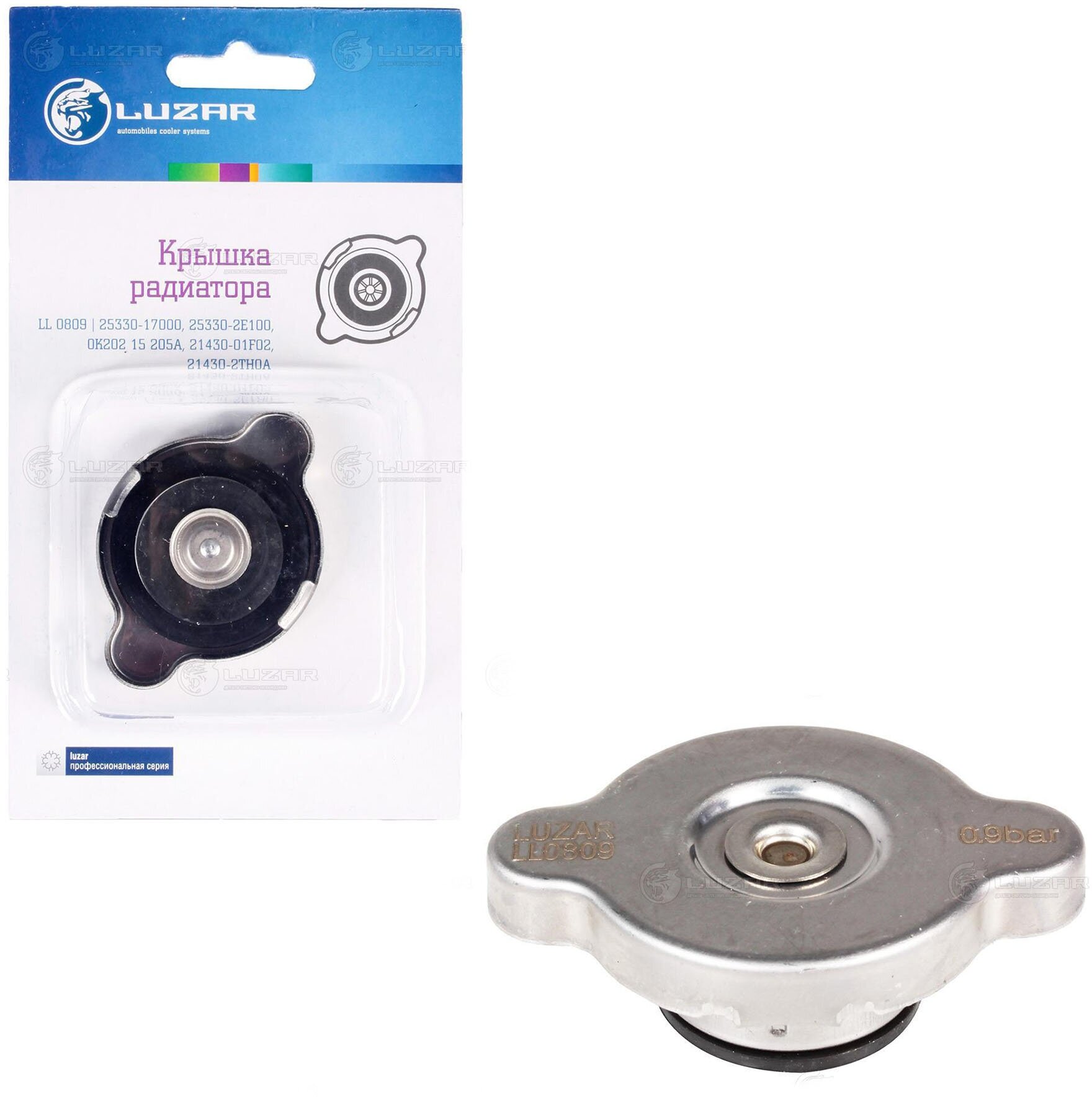 Пробка радиатора Hyundai, Kia, Nissan, Mazda, Toyota 0.9 bar (большой клапан) (LUZAR)