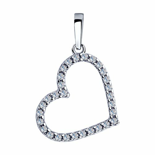 Подвеска, серебро, 925 проба, родирование, фианит