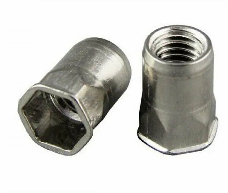Заклепка гайка резьбовая винтовая шестигранная уменьшенный бортик М6х14 FAR (Италия) (50 штук)
