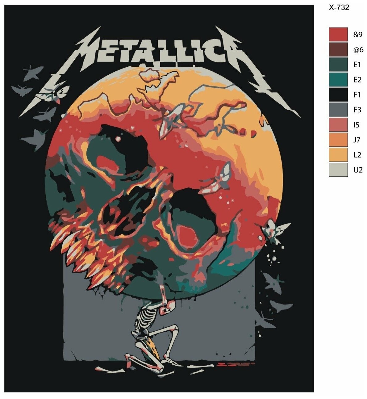 Картина по номерам X-732 "Рок-группа Metallica" 40х50