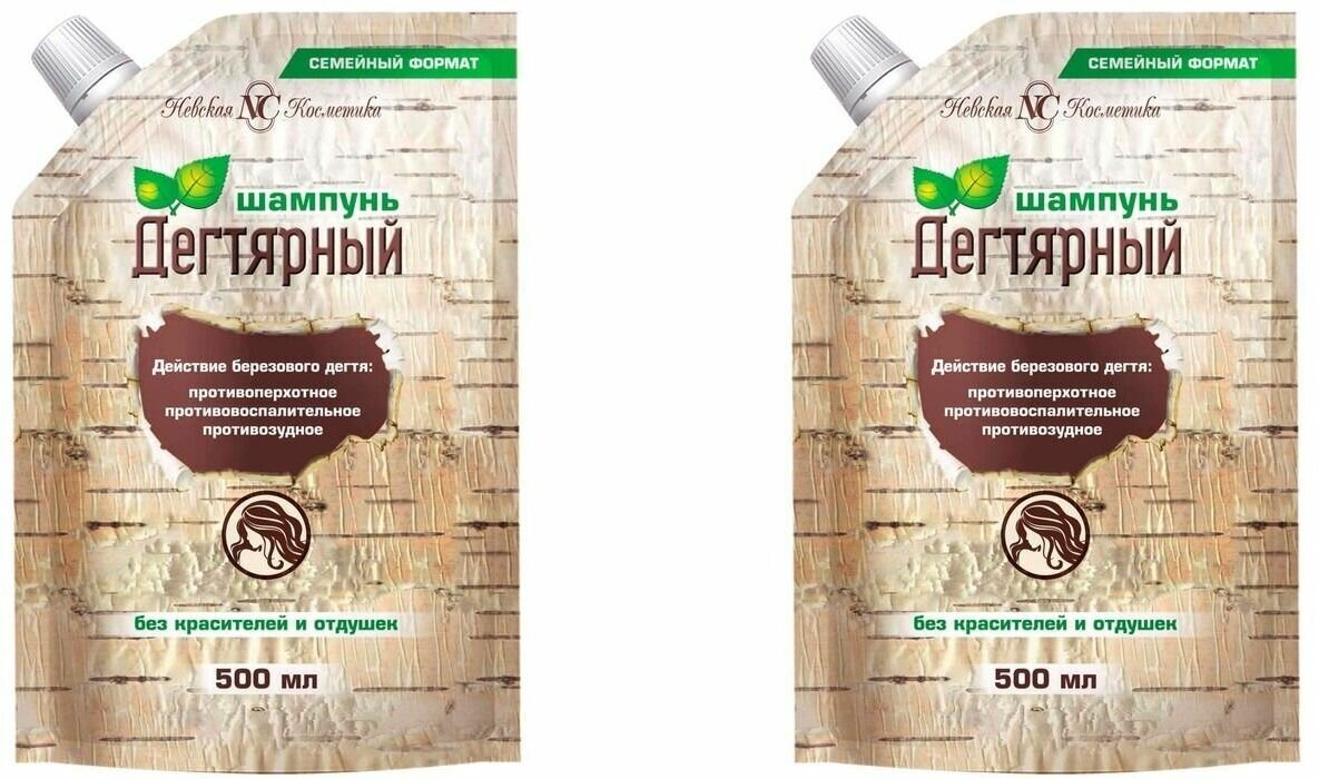 Шампунь для волос, Невская косметика, дегтярный, 500 мл, 2 шт