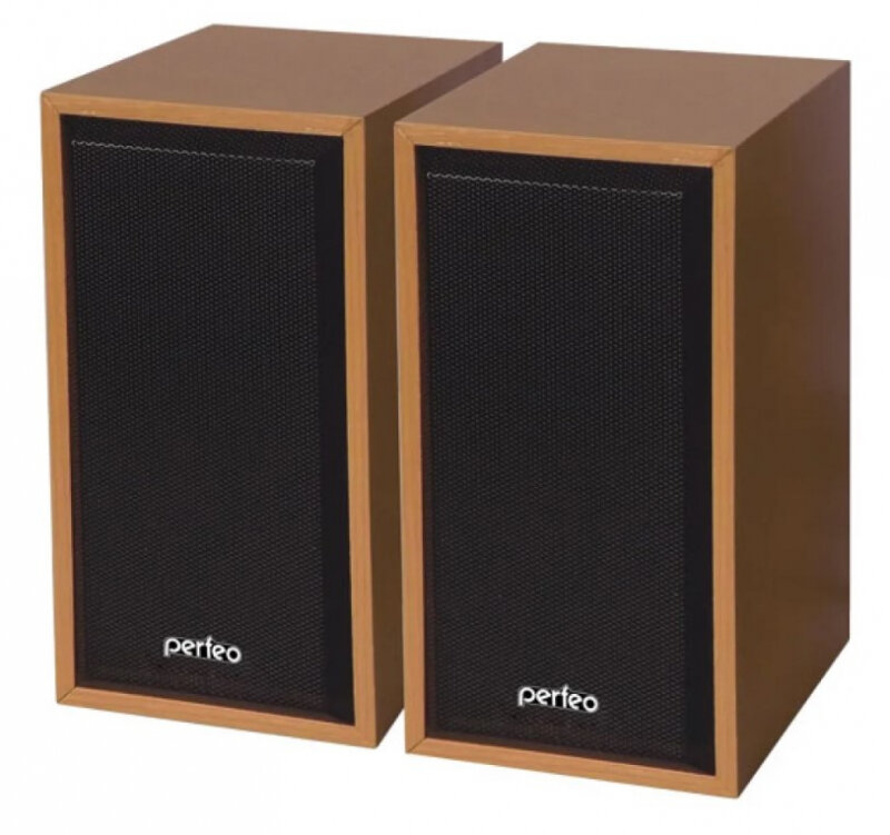 Компьютерные колонки Perfeo Cabinet, 2.0, питание : USB, подключение Jeck 3,5", цвет : бук, PF_А4326 .