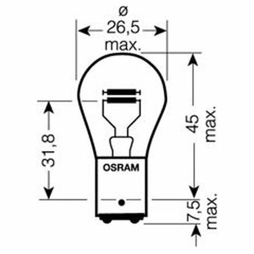 Лампа S25 24V P21/5W BAY15d Osram 7537