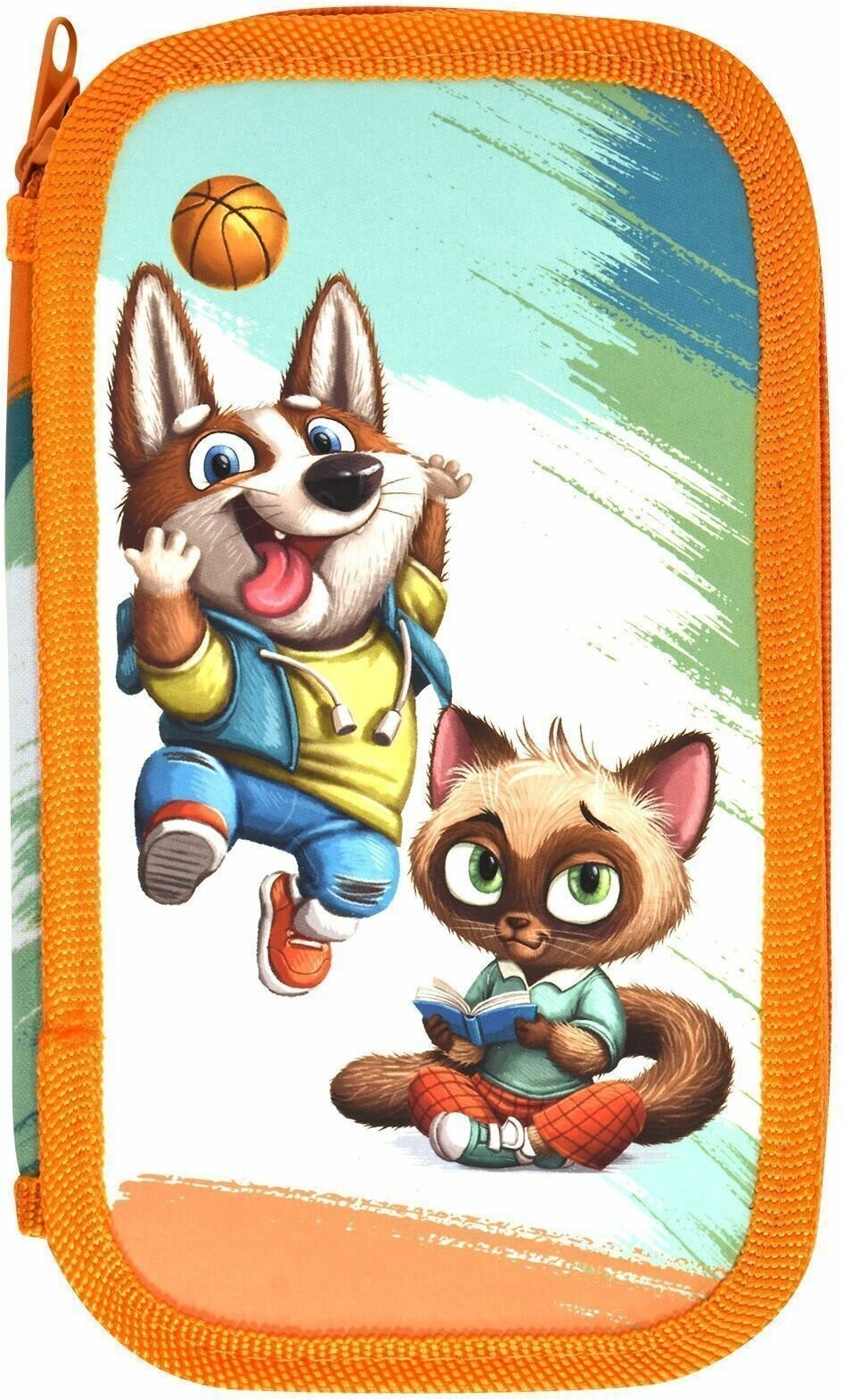 Пенал-книжка без наполнения веселые зверята 105х190х35мм Schoolformat