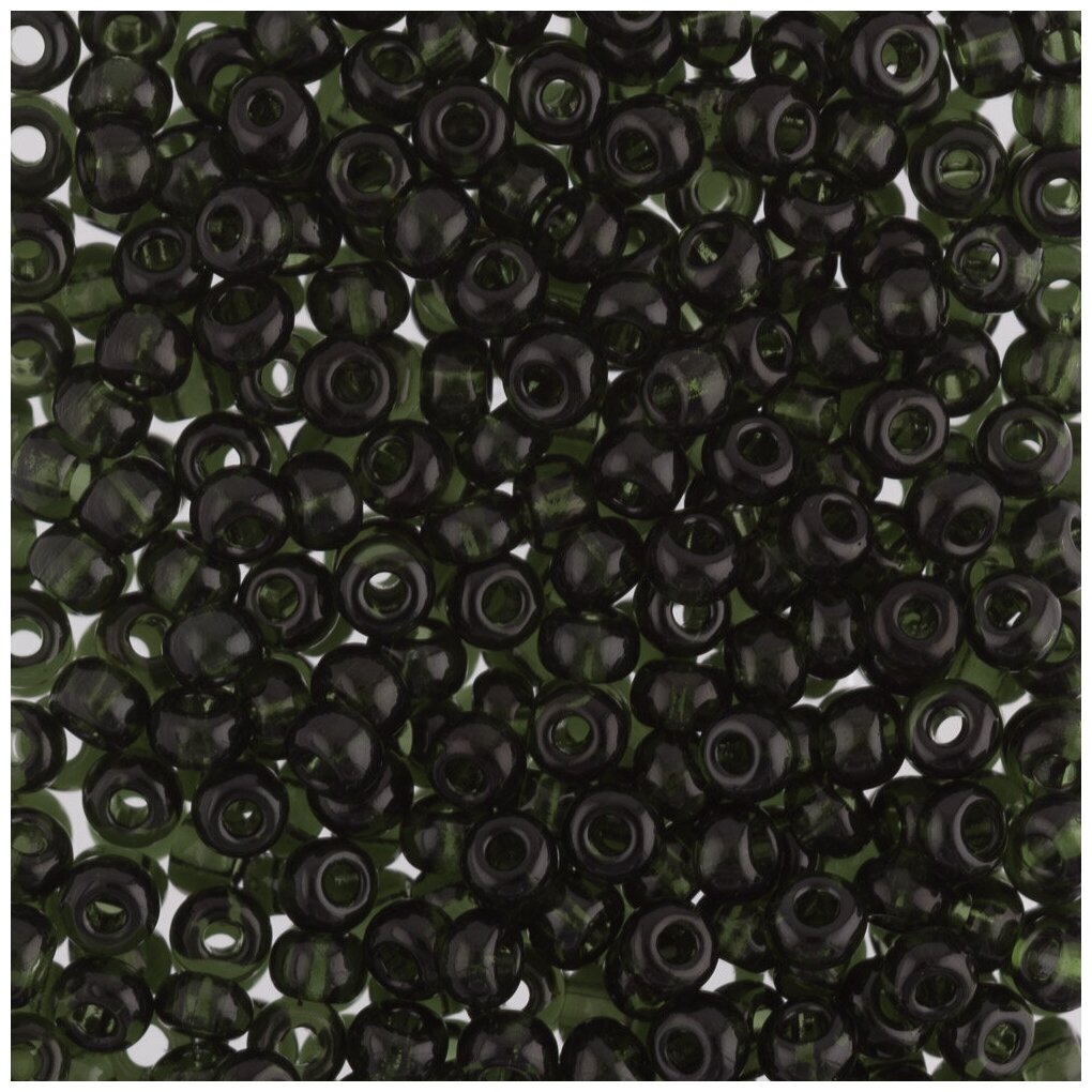 Бисер для рукоделия 50 г Чехия Gamma круглый 5 10/0 2.3 мм E188 т. зеленый (50290)