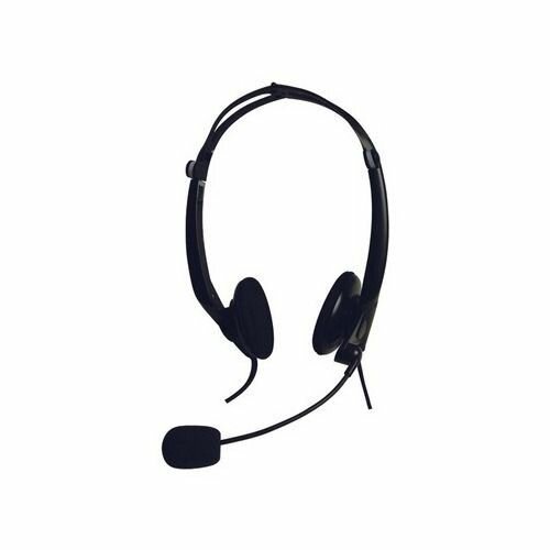 Гарнитура A4TECH HS-10, для контактных центров, накладные, проводные, черный / белый [hs-10/3.5mm plug/black]