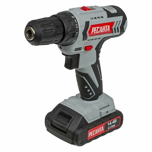 Дрель-шуруповерт Ресанта ДА-14-2Л, 2Ач, с одним аккумулятором [75/14/3]