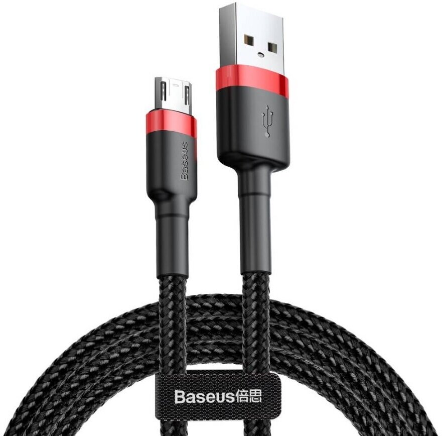 Кабель Baseus Cafule Cable USB - Micro USB 2.4A 1m Black+Red (CAMKLF-B91)