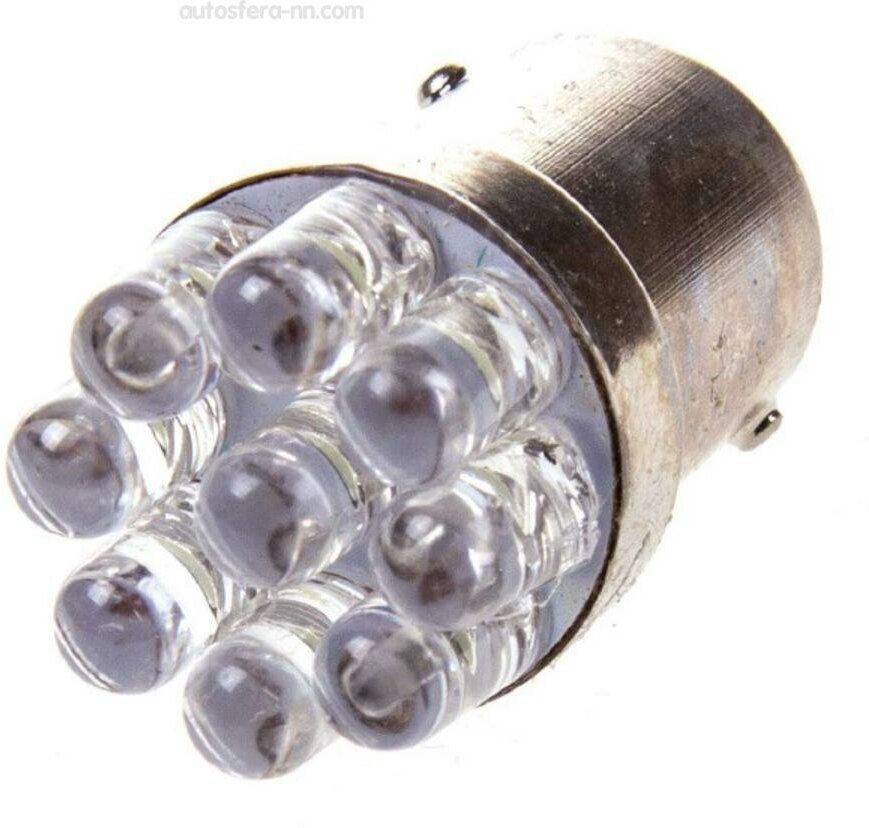 SKYWAY S08202004 Лампа светодиодная S25(P21W) 24V 9 диодов с цоколем 1-конт Белая кт.2 шт. SKYWAY Габариты, стоп