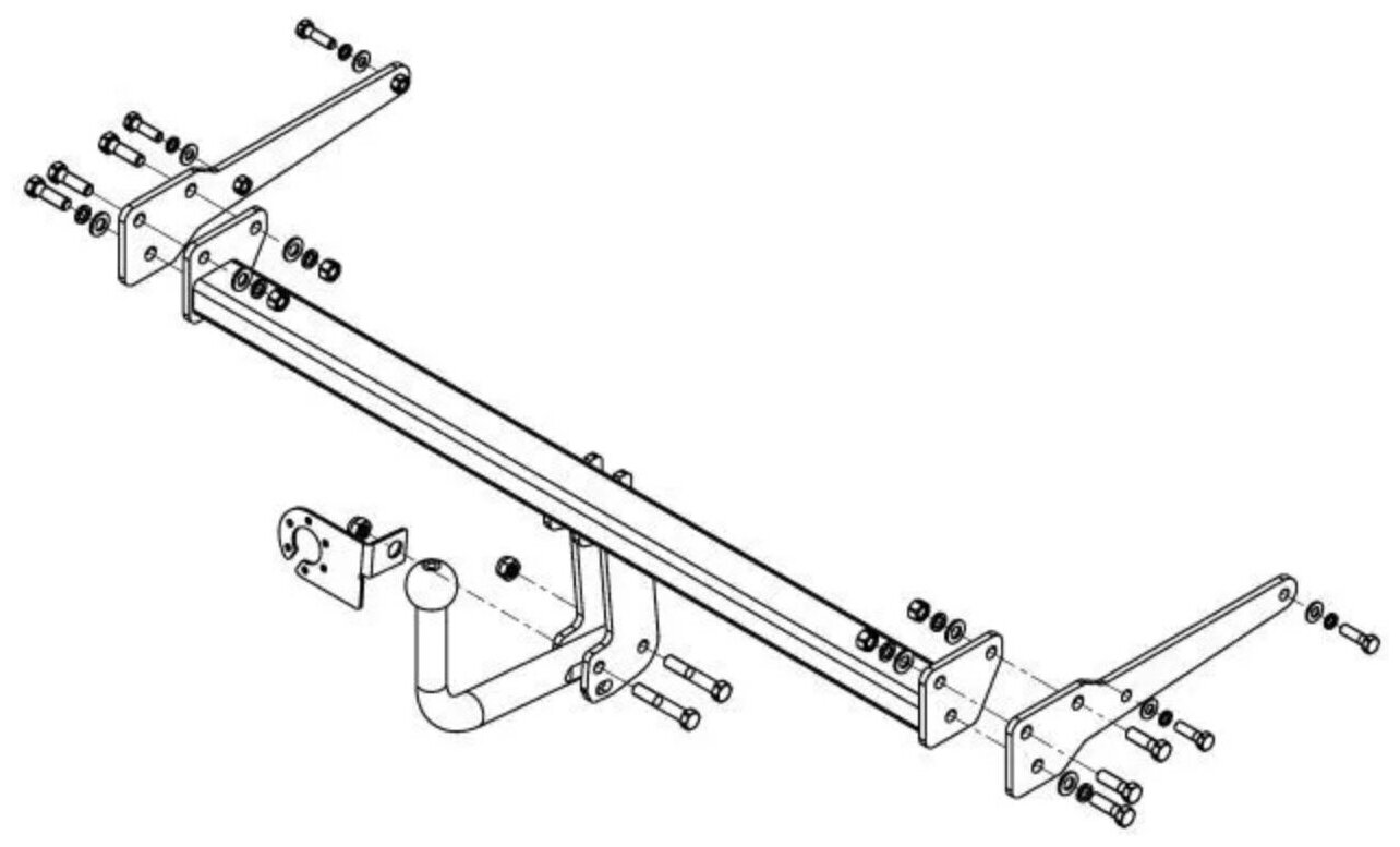 Фаркоп AvtoS для SUZUKI SX 4 S-CROSS (2013-) с универсальной электрикой и сертификатом в комплекте, арт.(SZ 12+electr)