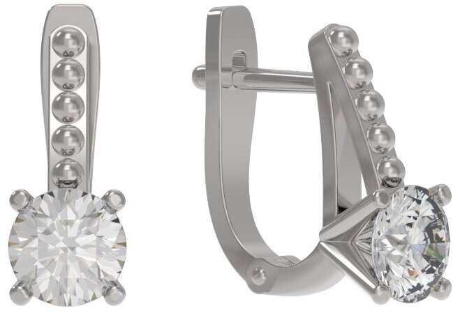 Серьги, серебро, 925 проба, фианит