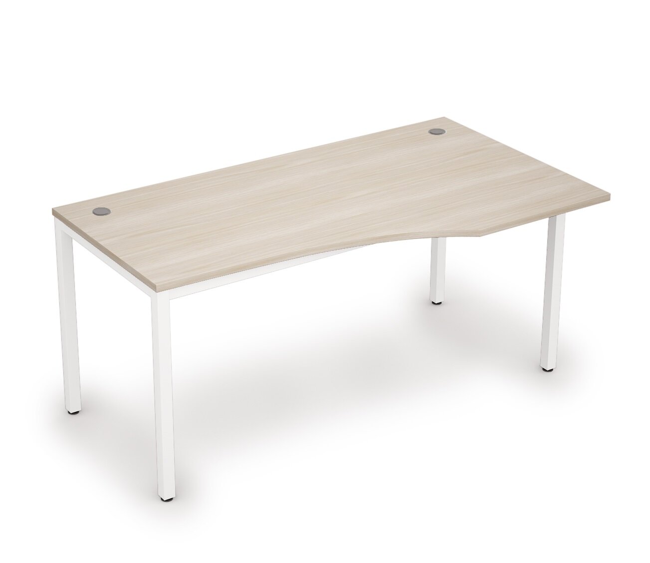 Стол письменный угловой правый AVANCE ALSAV 6М.021 на металлокаркасе (сечение опоры 40*40) Шамони светлый/Белый 1600х900х750