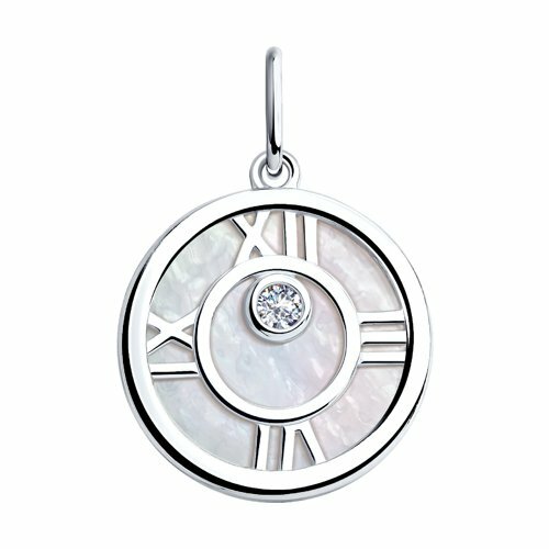 Подвеска, серебро, 925 проба, родирование, перламутр