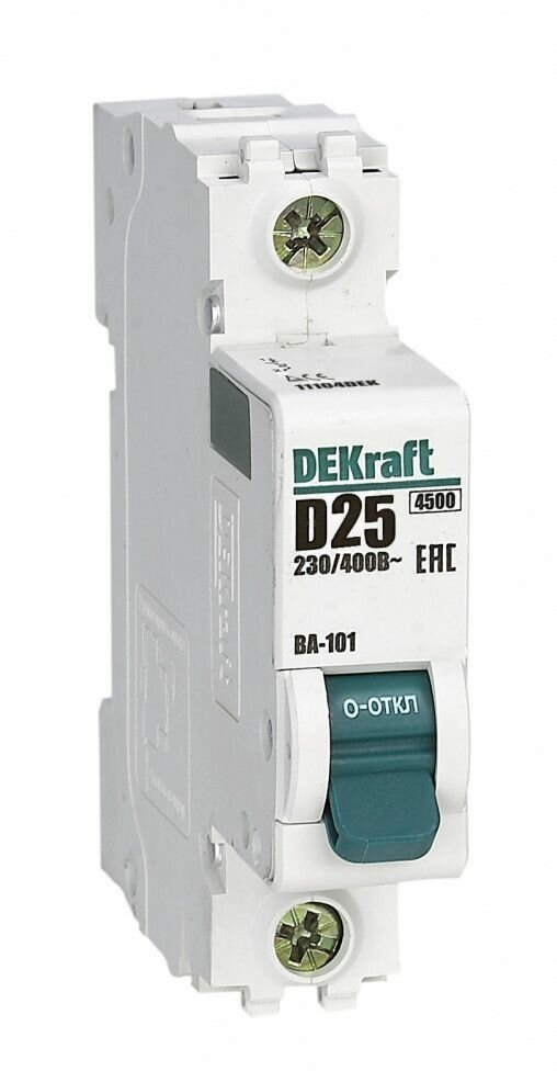 DEKraft ВА-101 Автоматический выключатель 1Р 25А (D) 4,5кА, 11104DEK