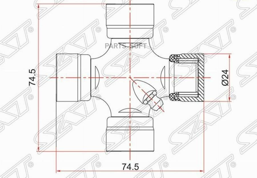 Крестовина CHEVROLET CAPTIVA C100/OPEL ANTARA/DAEWOO WINSTORM 07- SAT ST-20781756 | цена за 1 шт
