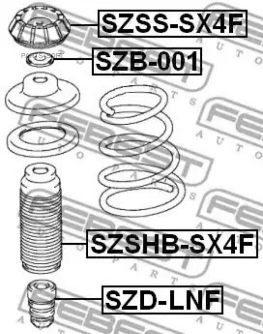FEBEST SZSS-SX4F Опора амортизатора SUZUKI SX4 06-13 пер.