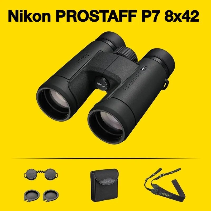 Бинокль Nikon PROSTAFF P7 8x42, водозащитный, высокой чёткости с слабосветным ночным видением. Подходит для путешествий, концертов, наблюдения за птицами и поиска пчёл.