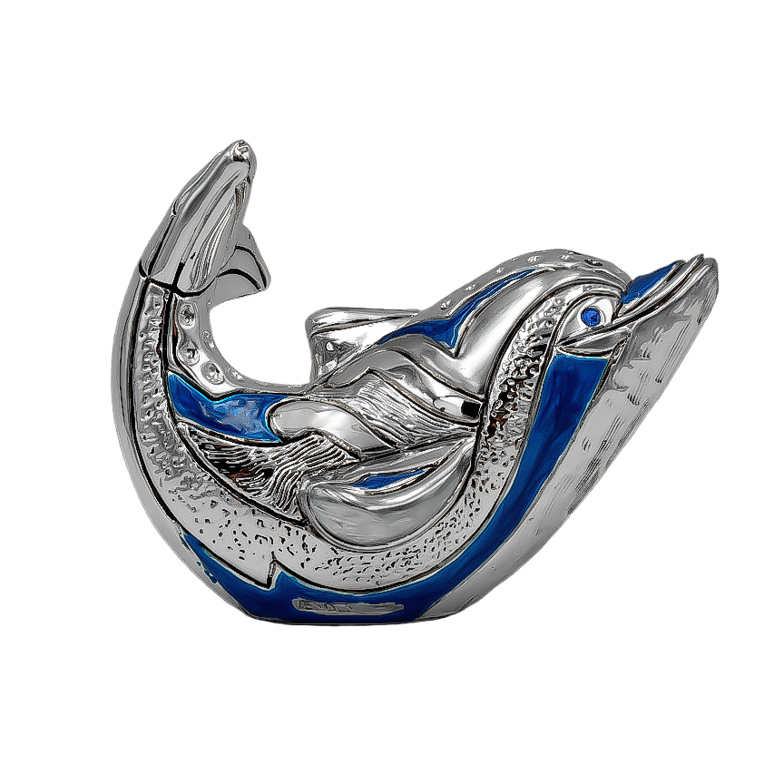 Статуэтка "Дельфин с эмалью", большой/7776/MAX