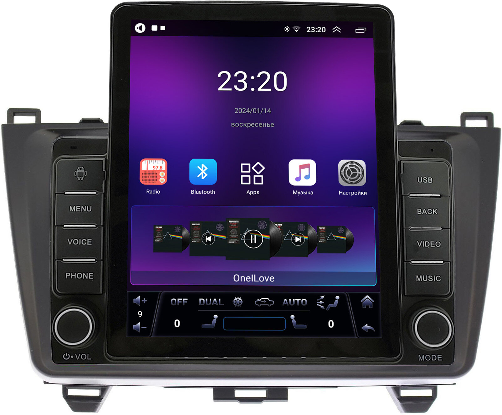 Штатная магнитола Mazda 6 (GH) 2007-2013 Canbox GTR095-9033 на Android 10 (QLed, 4/64, DSP, CarPlay)