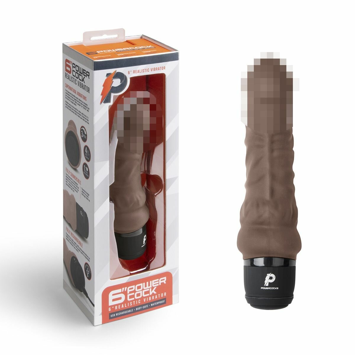 Небольшой массажер 6 Realistic Vibrator шоколад