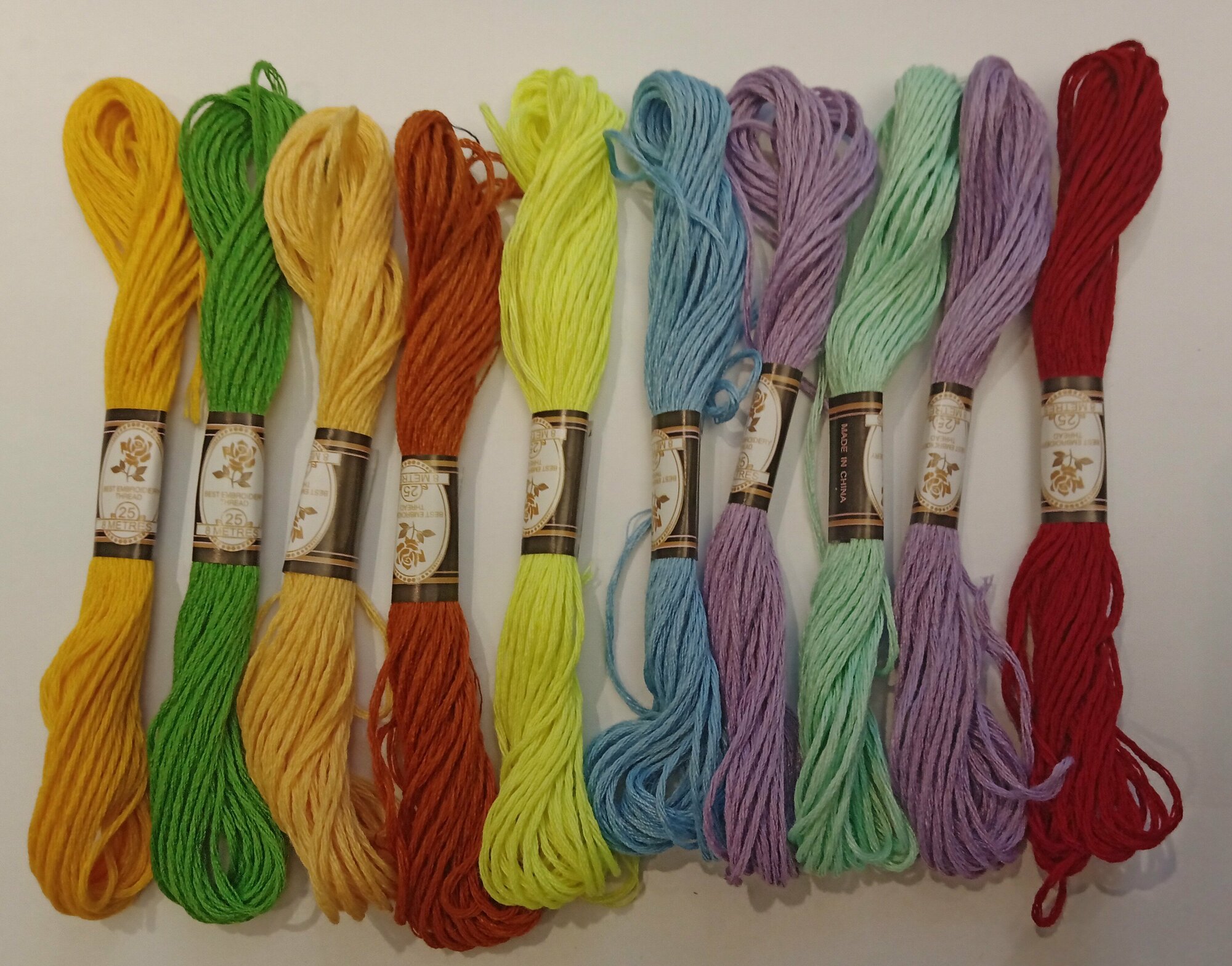 Мулине, 100% хлопок, 8 м, 10 шт.