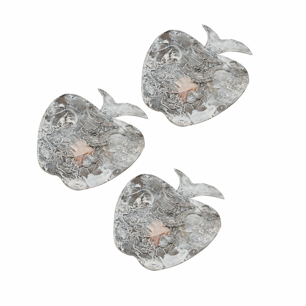 YW028 Декоративные элементы из коры дерева 'Яблоко', 7см, 8шт/уп (белый)