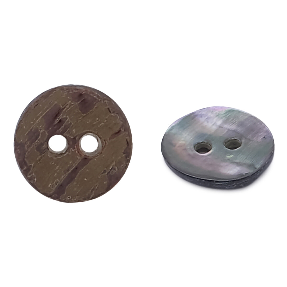 CN S003A Пуговица 18L (11 мм), 2 прокола, ракушка (серый), 36 шт