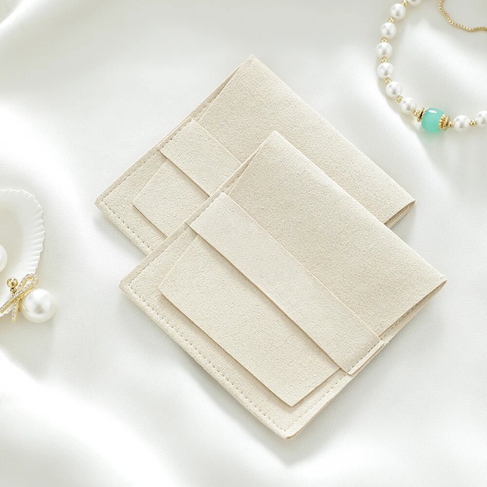 Ювелирные пакеты из микрофибры 100 шт. beige no logo, 100pcs 9x9cm