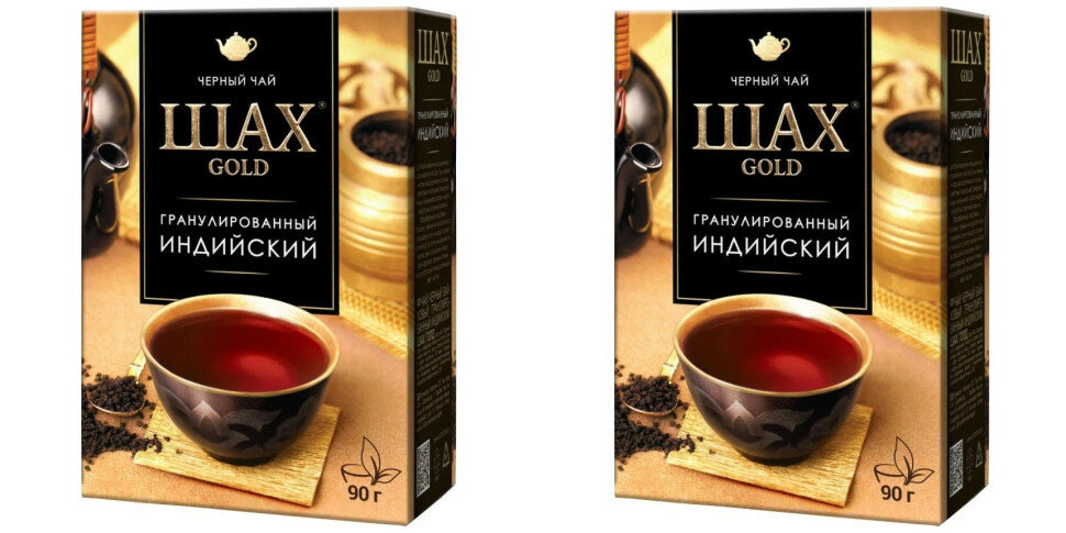 Чай черный гранулированный Шах Голд Индийский, 90 г (комплект 2 шт.) 6012358