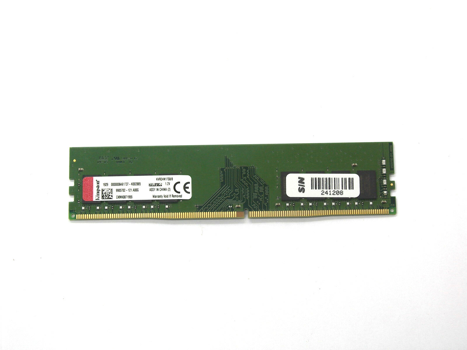 Оперативная память DIMM DDR4 8Gb 2400Mhz PC-19200 Kingston KVR24N17S8/8