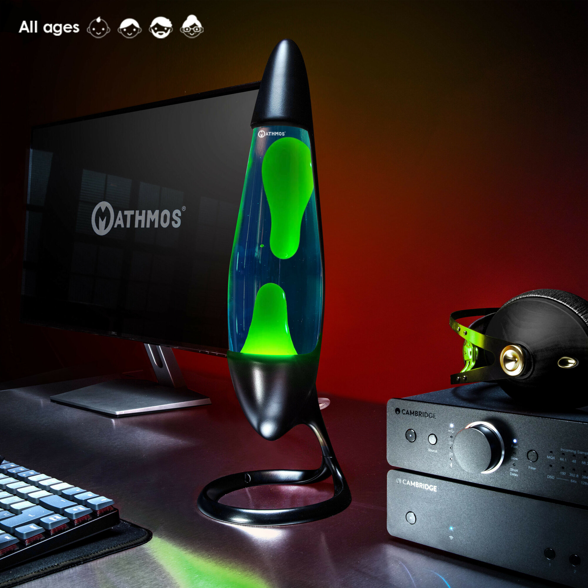 Лава-лампа Mathmos Neo Зеленая/Синяя Black