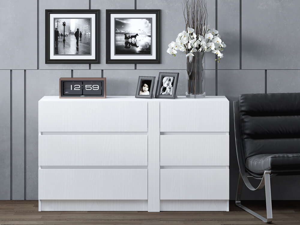 Комод Берк-12 ЛДСП белый древесный (Регион 058)
