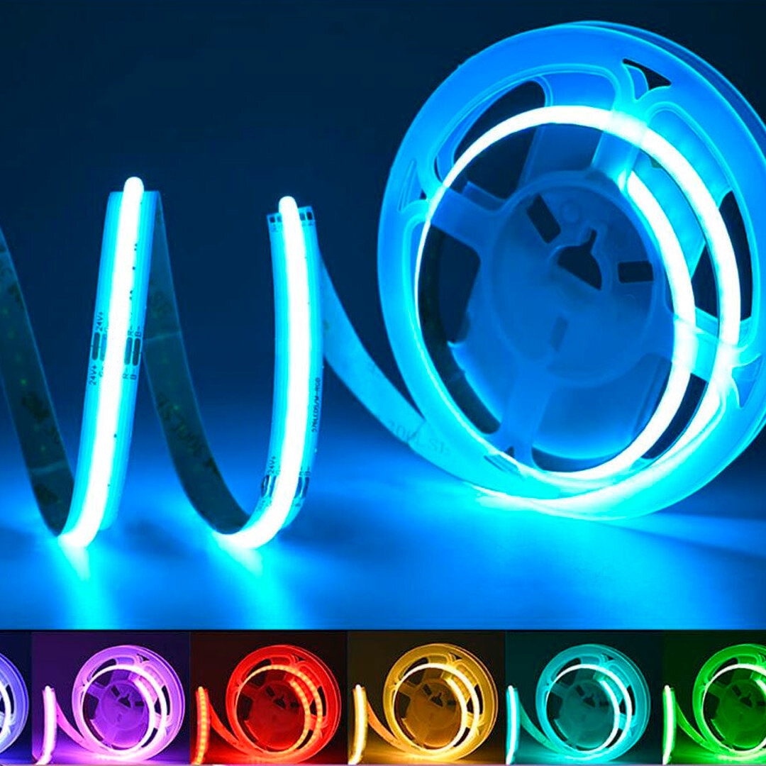 Светодиодная лента COB, 480 chip/m, RGB, 24V, 15W/m, P10, IP20, A256