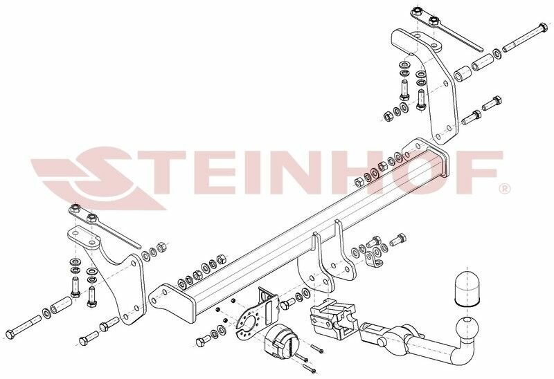 Фаркоп на Suzuki Jimny (A6G) 07/2018- без подрезки бампера (паспорт и сертификат в комплекте)(без электрики) Steinhof. S-429