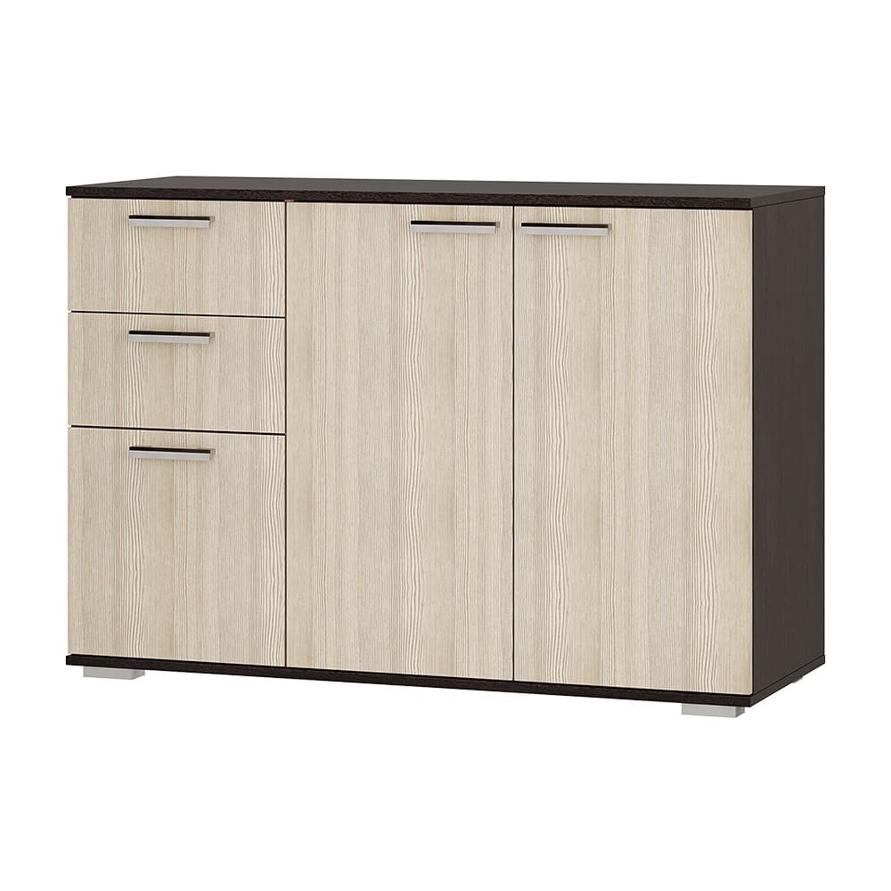 Комод для одежды большой БТС Стандарт 3 NEW с ящиками и дверцами, цвет венге/лоредо