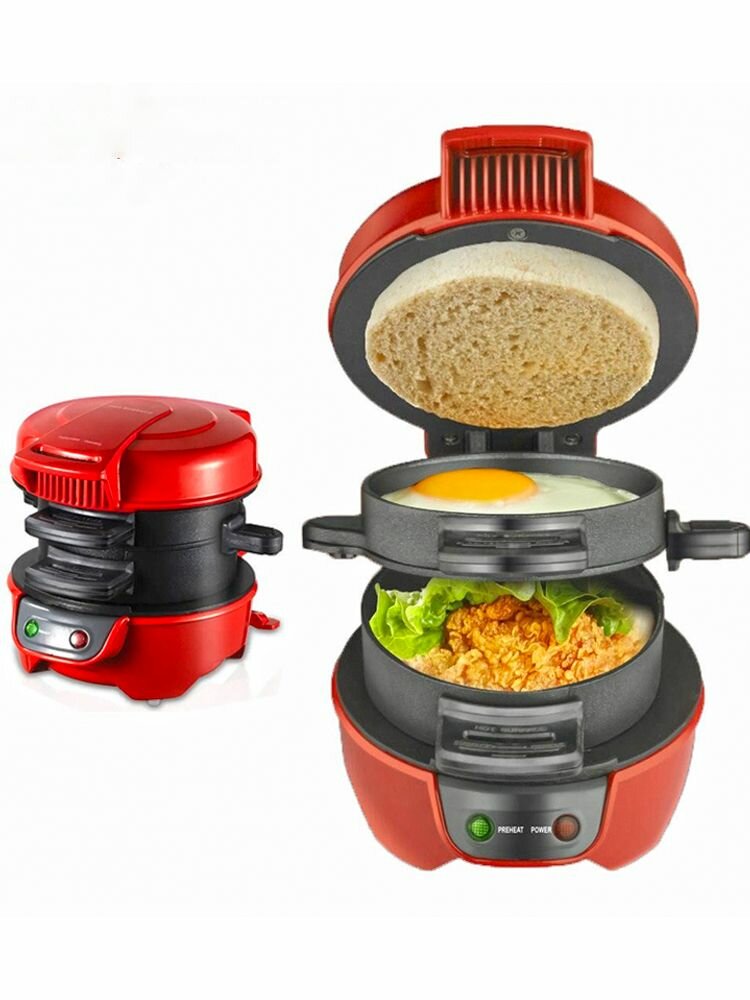 Многофункциональная машина для приготовления бургеров, с антипригарным покрытием, может жарить яйца, стейки, 600 Вт