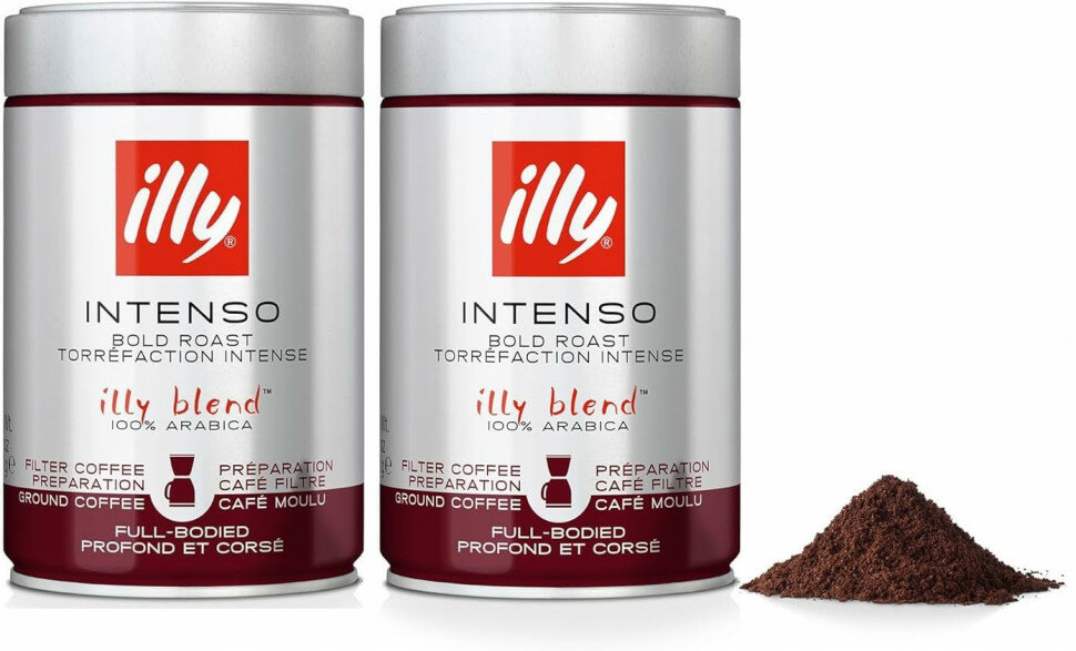 Illy Filtro Intenso 250г кофе молотый ж/б (2 банки) (5092)